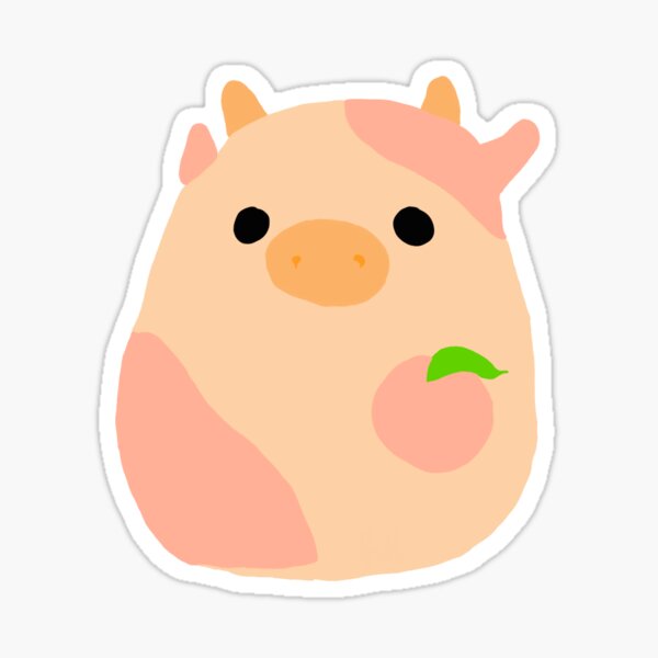 "Peach Cow" Sticker for Sale by hannahhsquishes | Redbubble