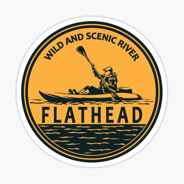 "Flathead Wild and Scenic River Kayaking Badge" Sticker for Sale by ...
