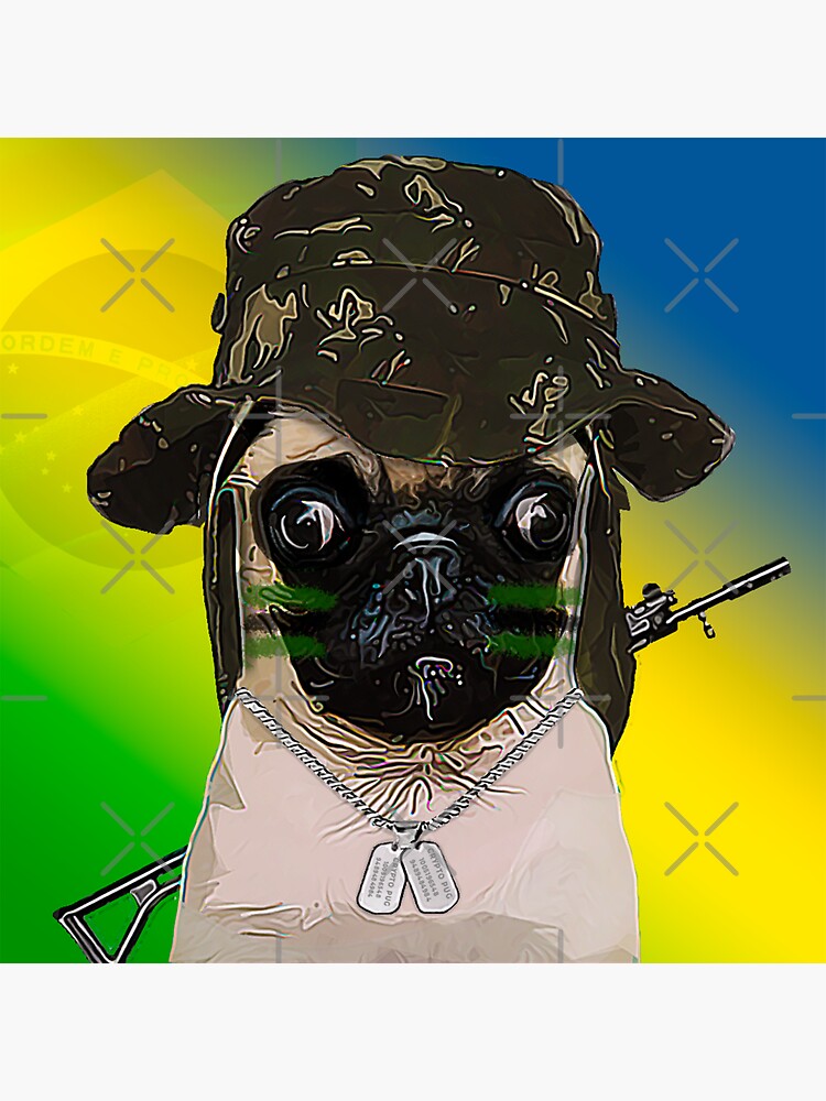 "Brazilian Soldier Pug" Sticker for Sale by lartdesigns | Redbubble