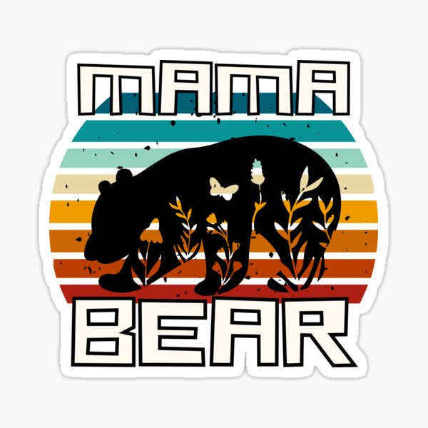 "Retro Mama Bear" Sticker for Sale by KANUART | Redbubble