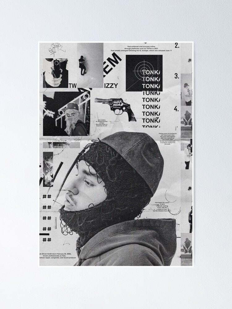 "Yeat Tonka Twizzy Retro-Schwarz-Weiß-Grafik" Poster von TheMemePlug ...