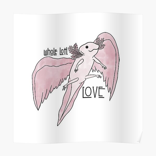"Whole lotl love axolotl" Poster for Sale by cattledogart | Redbubble