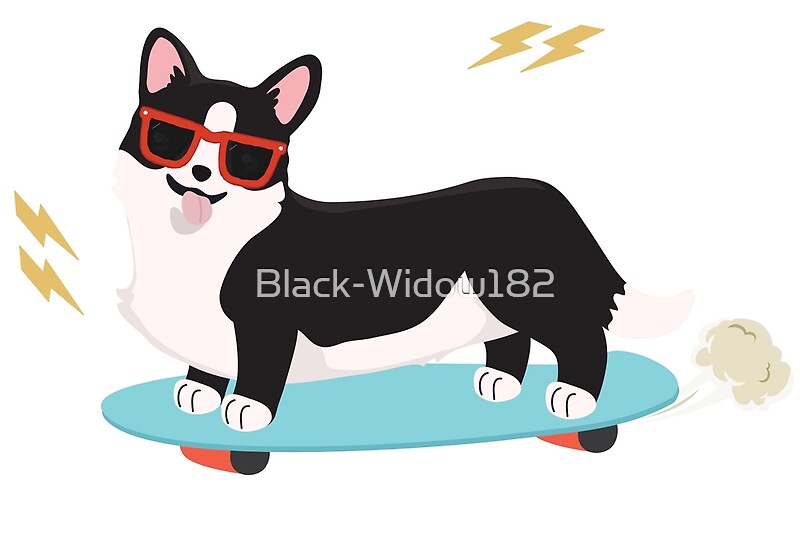 "Rad Cardigan Corgi" by Black-Widow182 | Redbubble