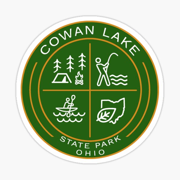 "Cowan Lake State Park Ohio Heraldic Logo" Sticker for Sale by VanyaKar ...