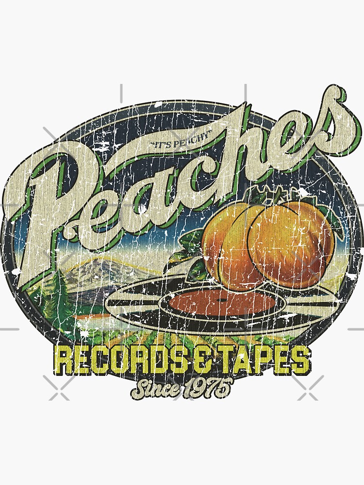 "Peaches Records & Tapes 1975 " Sticker for Sale by AstroZombie6669 ...