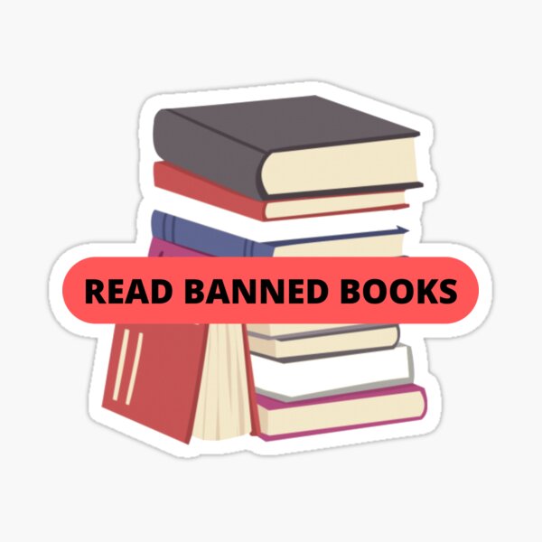 "Read Banned Books (Book Stack)" Sticker for Sale by Ami-Ami | Redbubble