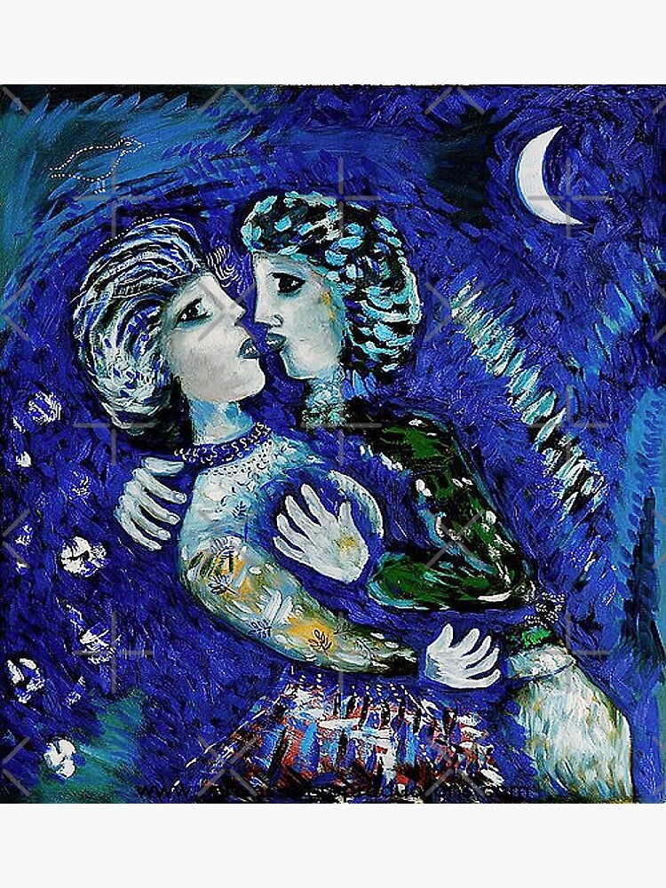 "marc chagall lovers with half moon" Sticker for Sale by Yacinshoping ...