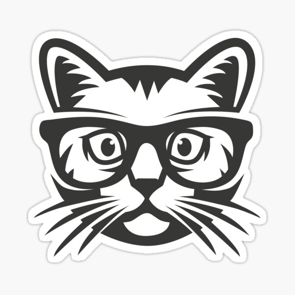Funny Cat Face With Funky Glasses Sticker For Sale By Just4passion Redbubble