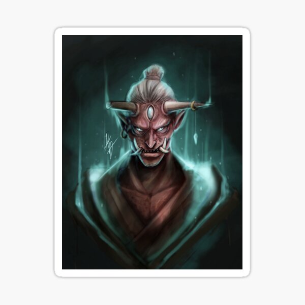 "Three-eyed Oni" Sticker for Sale by 893theartist | Redbubble