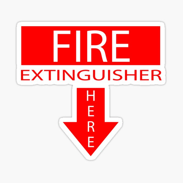 "fire extinguisher on duty" Sticker for Sale by K0tK0tu | Redbubble