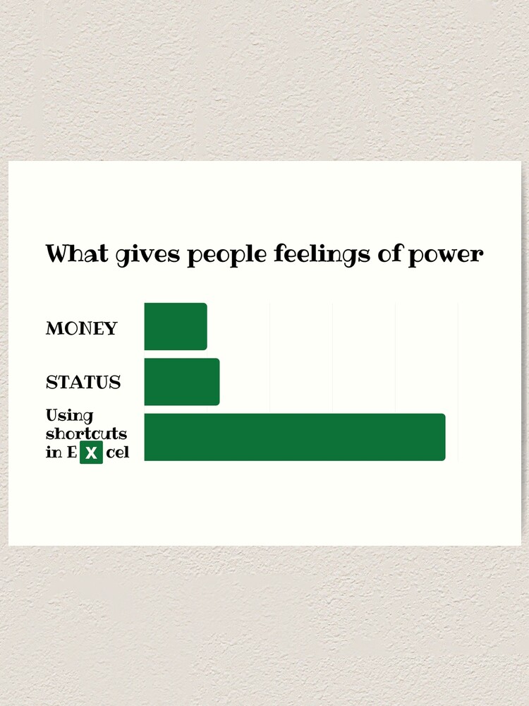 "Excel gives feeling of power, excel meme" Art Print for Sale by ...