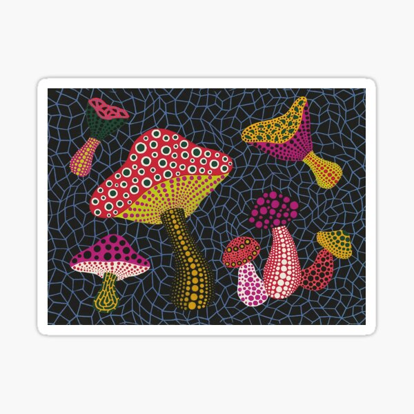 "mushroom-yayoi-kusama" Sticker for Sale by hendricks22 | Redbubble