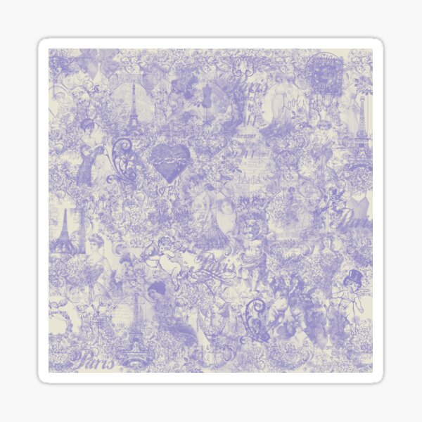 "Blue Romantic Angels Flowers French Vintage Eifel Tower Toile Design ...