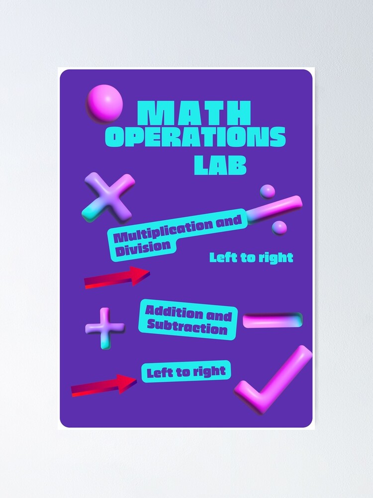 "Simple Math Operations Rules" Poster for Sale by Jamakalama | Redbubble