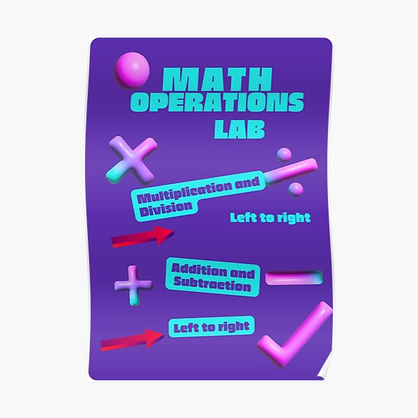 "Simple Math Operations Rules" Poster for Sale by Jamakalama | Redbubble