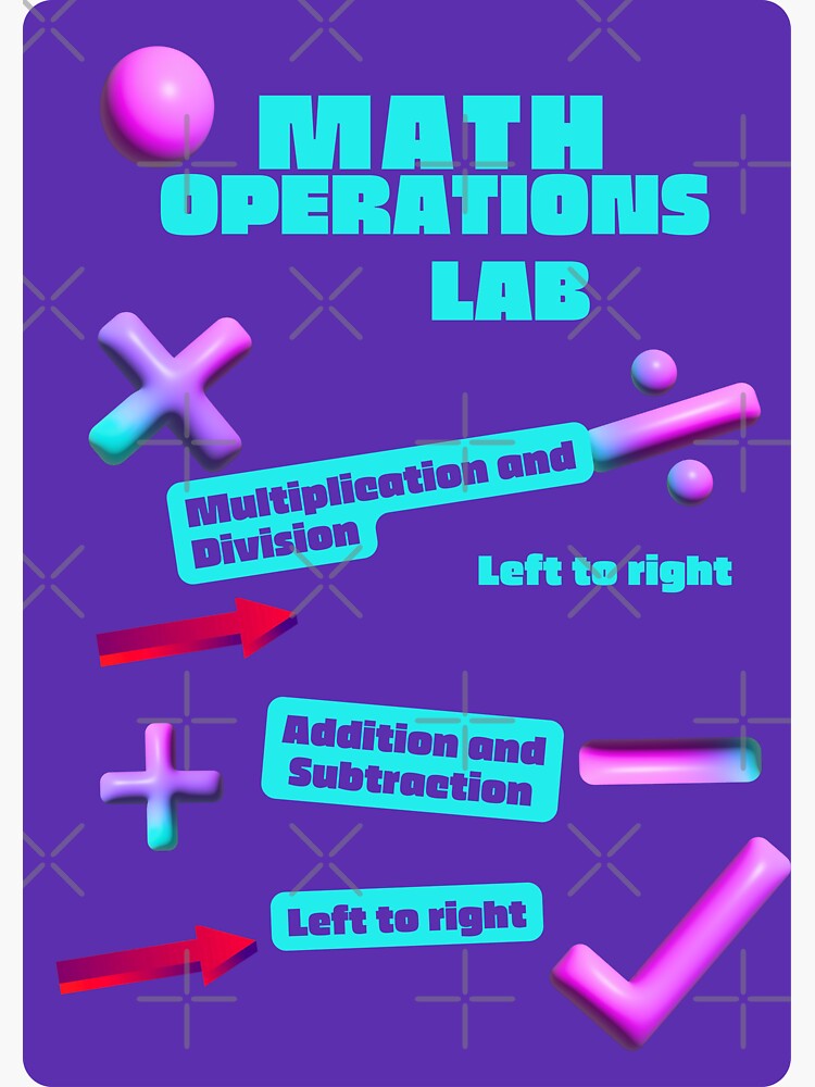 "Simple Math Operations Rules" Sticker for Sale by Jamakalama | Redbubble