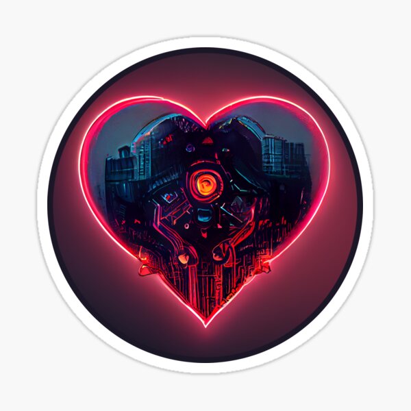 "Cyberpunk Neon Heart" Sticker for Sale by BuraxisQuotes | Redbubble
