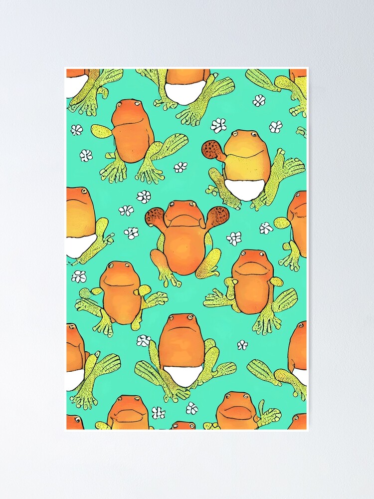 "cute frogs pattern cottagecore" Poster for Sale by Scoopivich | Redbubble