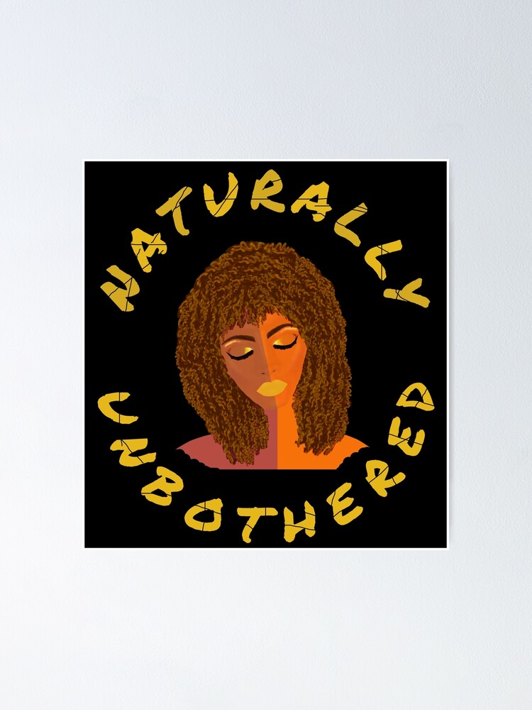 "Naturally Unbothered Woman with Curly Natural Hair (Black Background ...