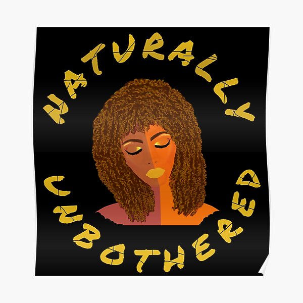 "Naturally Unbothered Woman with Curly Natural Hair (Black Background ...