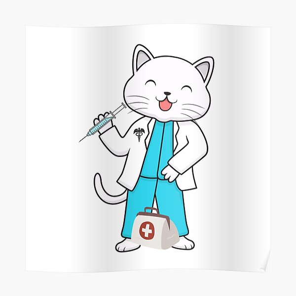"Cute Cat Doctor" Poster for Sale by silviaol | Redbubble