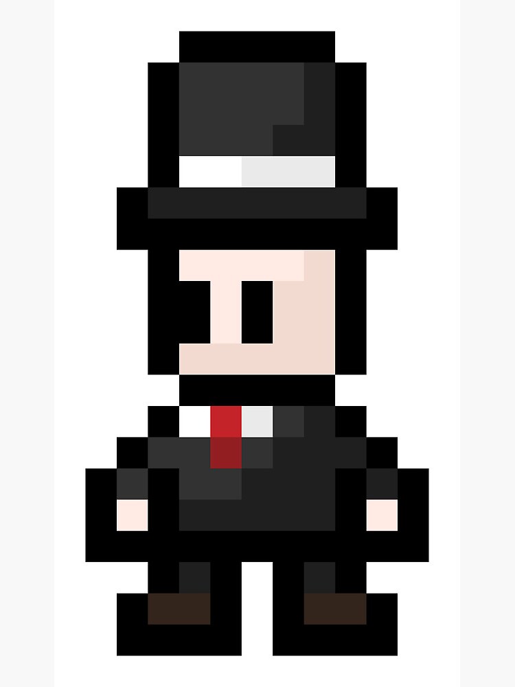 "Little Top Hat Man Pixel Art for gamers. T-Shirts, Hats, and Stickers ...