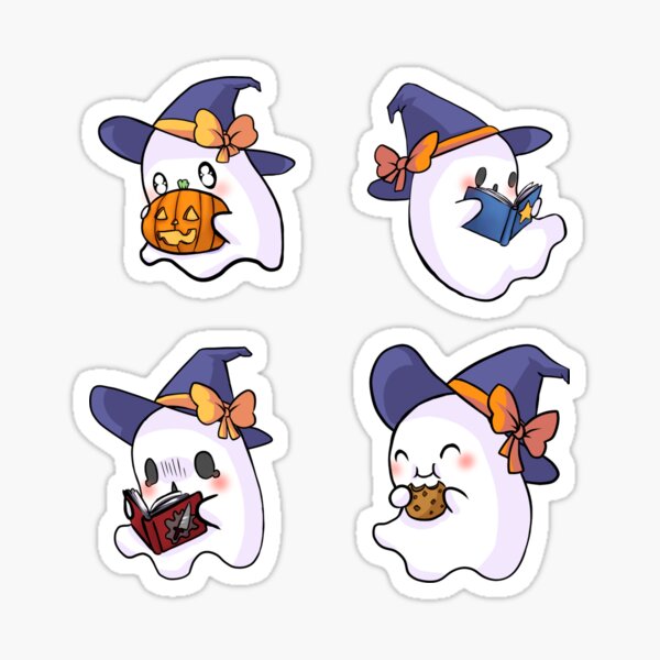 "Cute Ghost Buddies" Sticker for Sale by HermitBunny | Redbubble