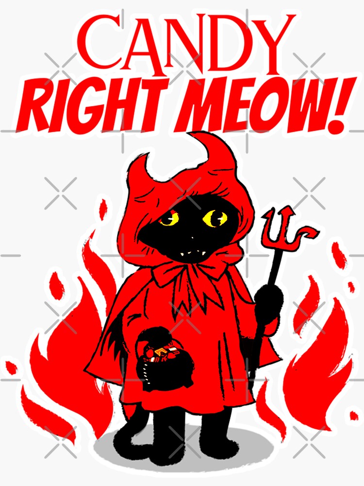 Candy Right Meow Halloween Sticker For Sale By Claraofficiel Redbubble