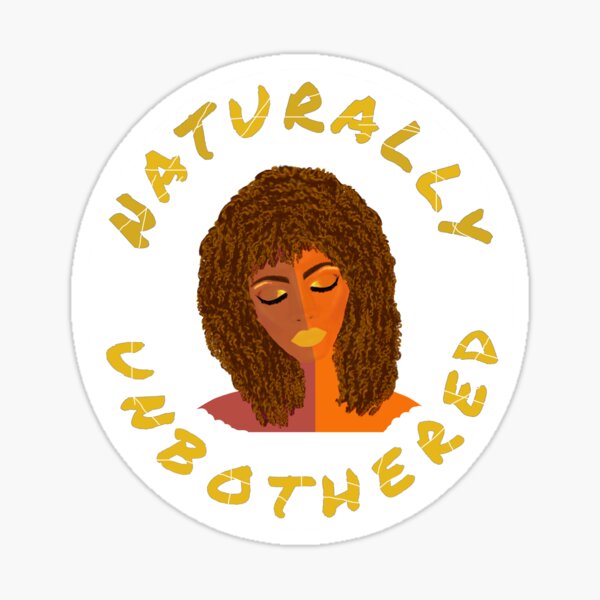 "Naturally Unbothered Woman with Curly Natural Hair (White Background ...