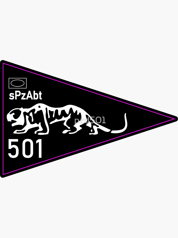 "sPzAbt 501 Heavy Panzer Battalion- Streamer - Clean Style" Sticker for ...