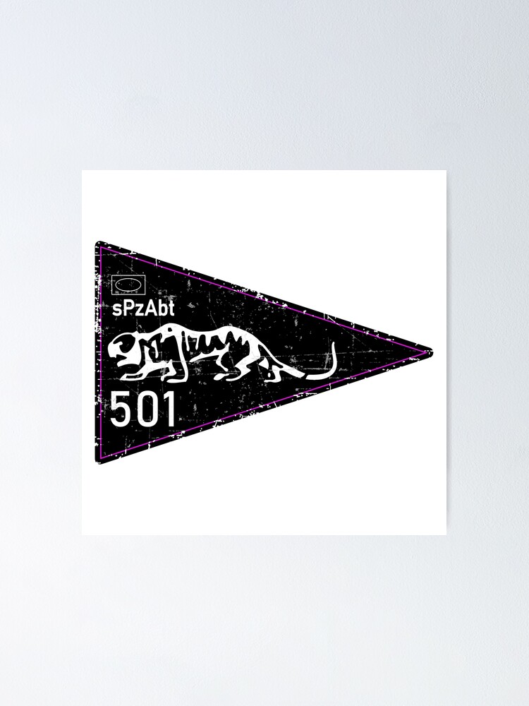 "sPzAbt 501 Heavy Panzer Battalion- Streamer - Grunge Style" Poster for ...