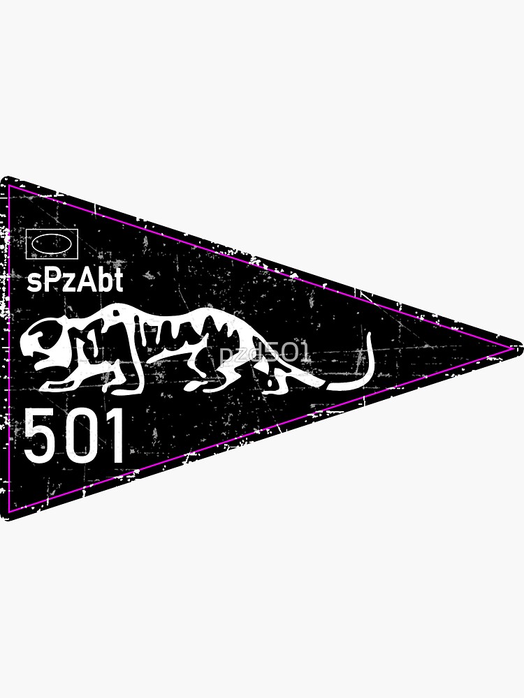 "sPzAbt 501 Heavy Panzer Battalion- Streamer - Grunge Style" Sticker for Sale by pzd501 | Redbubble