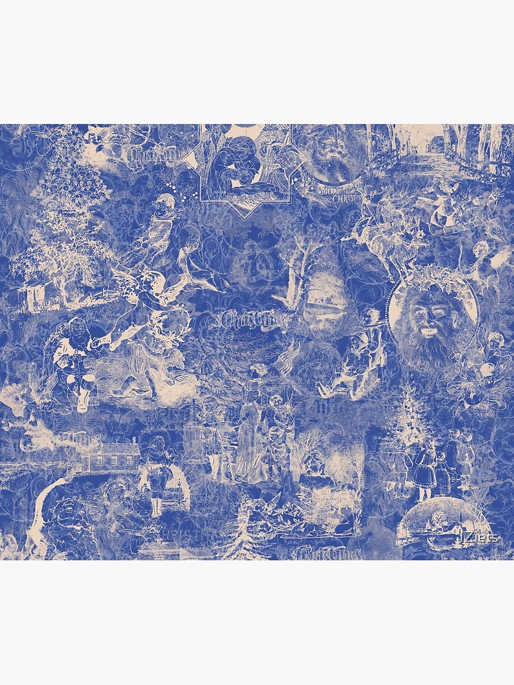 "Ultramarine Blue Romantic Angels Flowers French Vintage Christmas ...