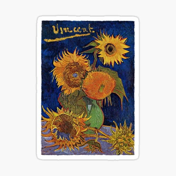 "Vincent Van Gogh Sunflowers." Sticker for Sale by elhubert | Redbubble