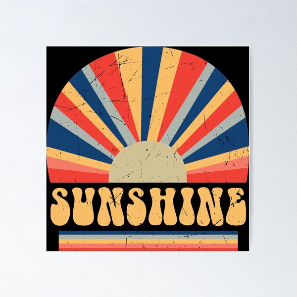 "Sunshine 70's Retro Sunshine. Vintage Retro 1970's." Poster for Sale ...