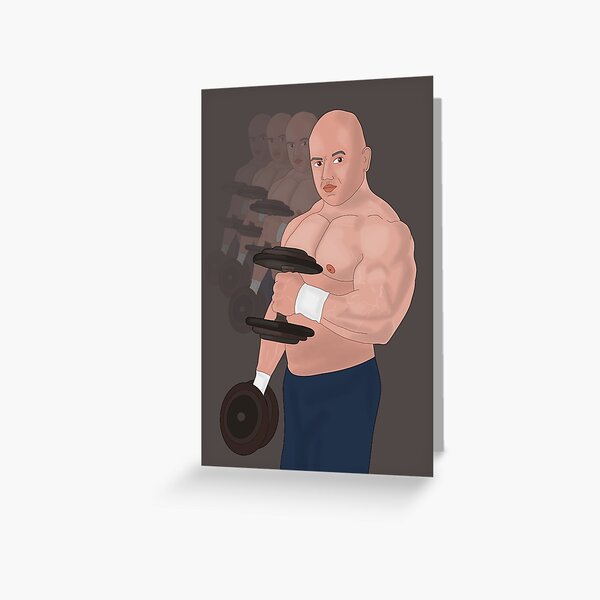 "A bodybuilder daddy training with dumbbells" Greeting Card for Sale by ...