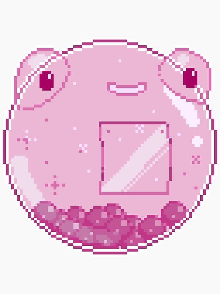 "Pink Bubble Frog Capsule" Sticker for Sale by lowpolyfrogs | Redbubble