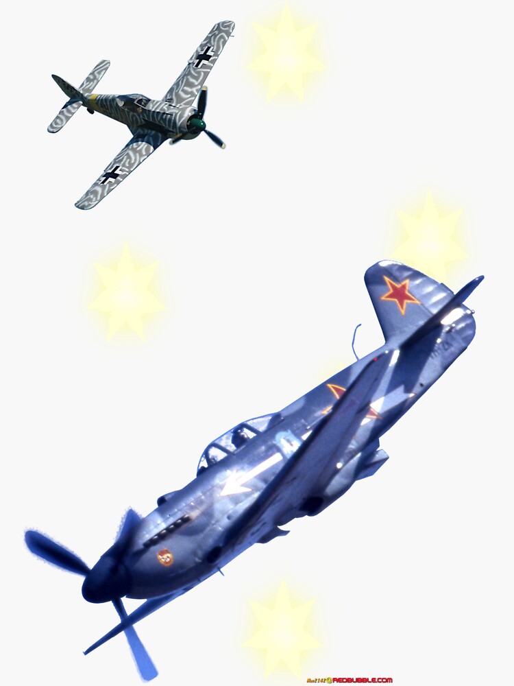 "Southern Cross Dogfight Design - Yak-3M Vs Fw190" Sticker for Sale by ...