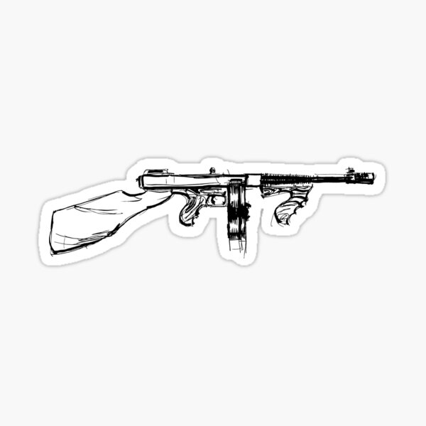 "thomson machine gun" Sticker for Sale by zettshop | Redbubble