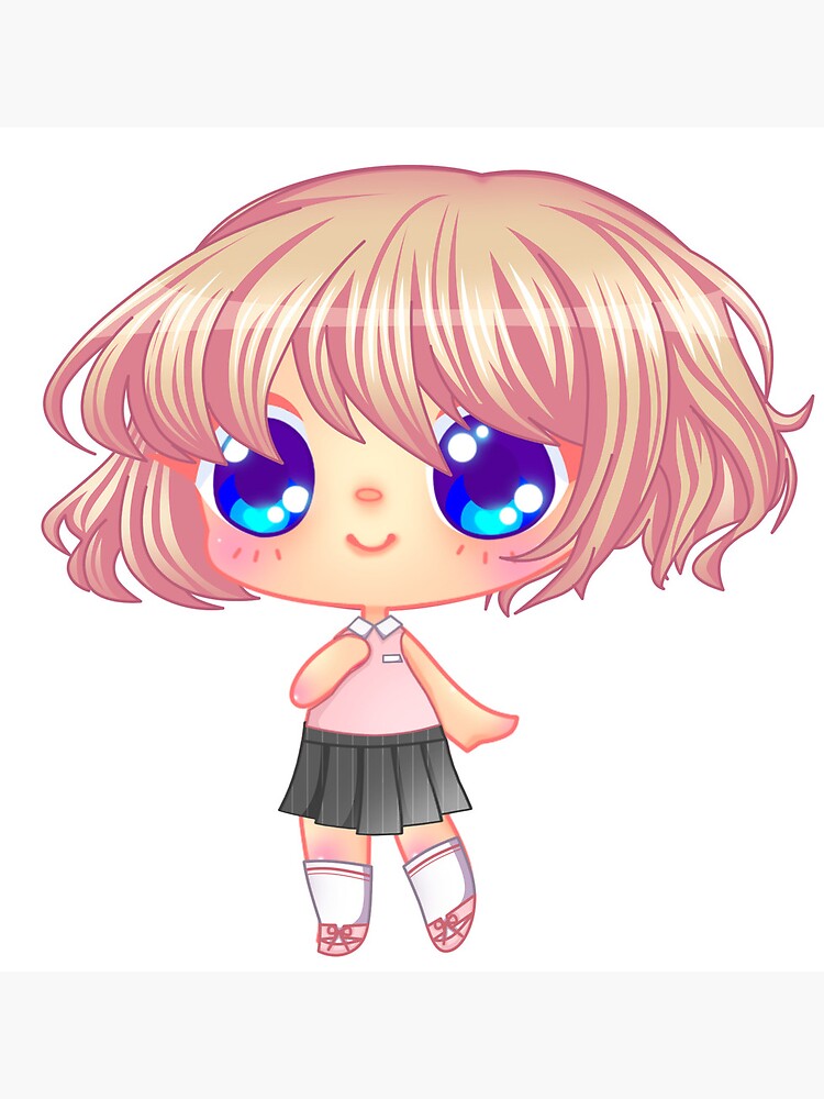 "pink anime chibi girl" Photographic Print for Sale by Raviva-Sama ...
