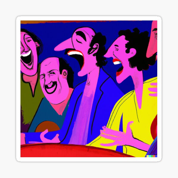 "Laughter 2 - Laughing in a Matisse Inspired Comedy Club" Sticker for Sale by Scriptdog | Redbubble