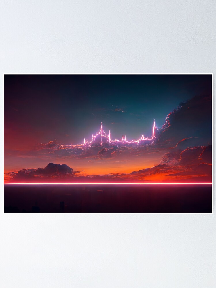 "Vaporwave Lightning Design | 80's Aesthetic " Poster for Sale by ...