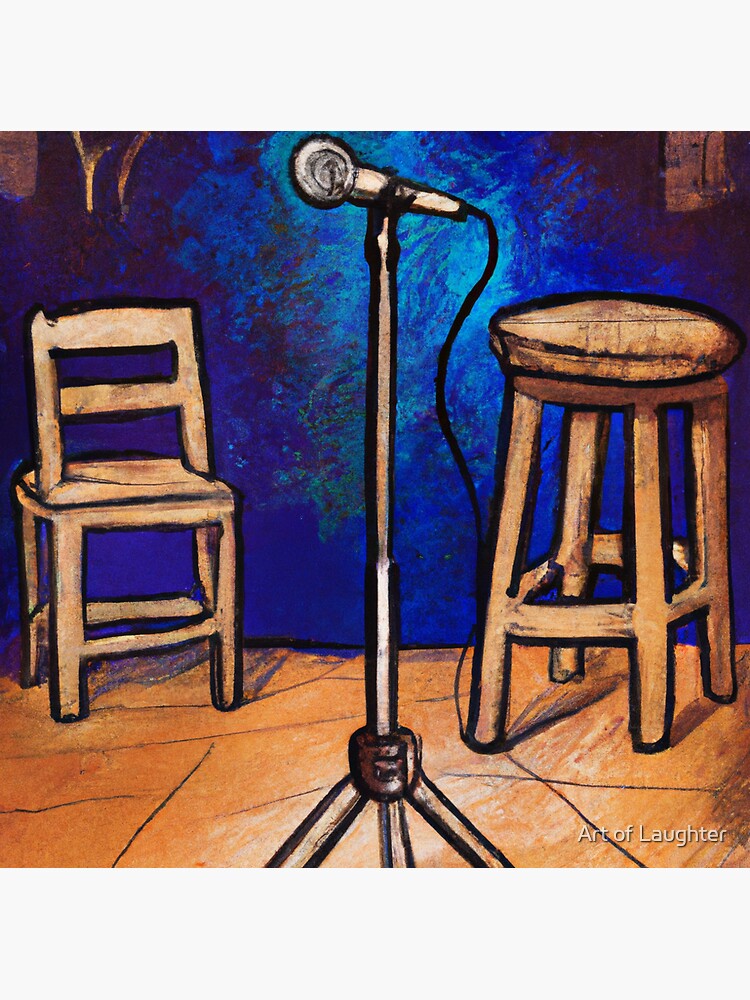 "Cézanne Inspired Standup Comedy Mic and Stool Set Onstage 3 " Sticker ...