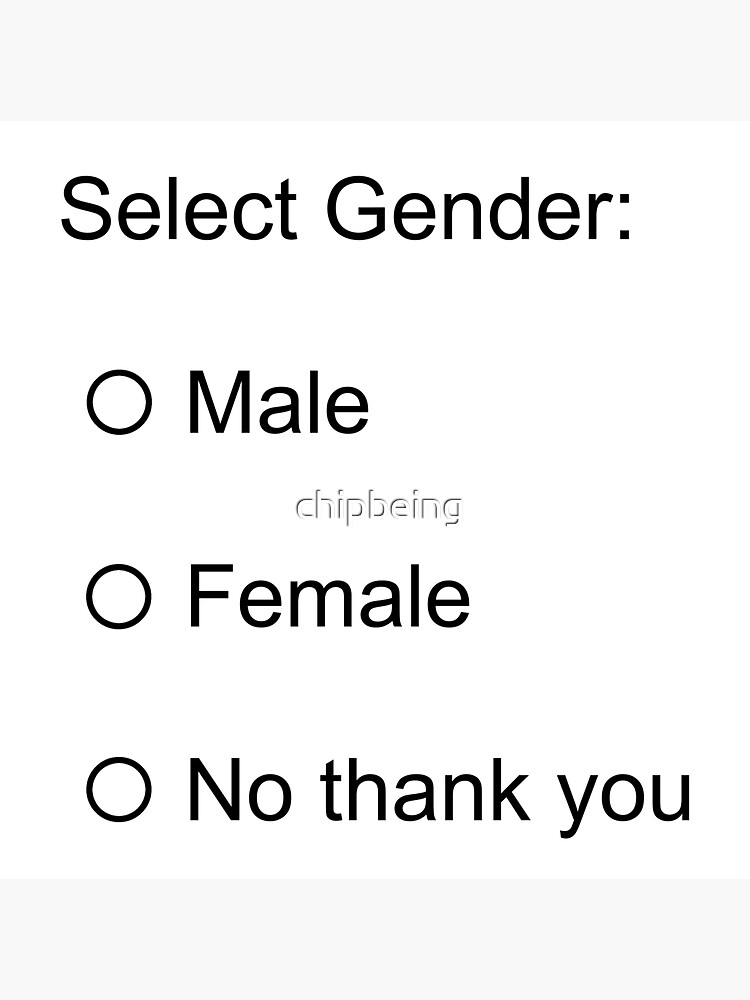 "Select Gender" Sticker for Sale by chipbeing | Redbubble