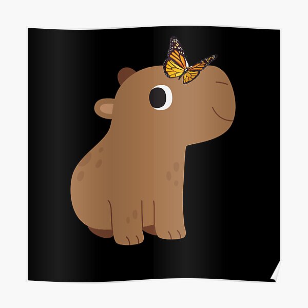 "Cute Capybara And Butterfly" Poster for Sale by sibudas | Redbubble