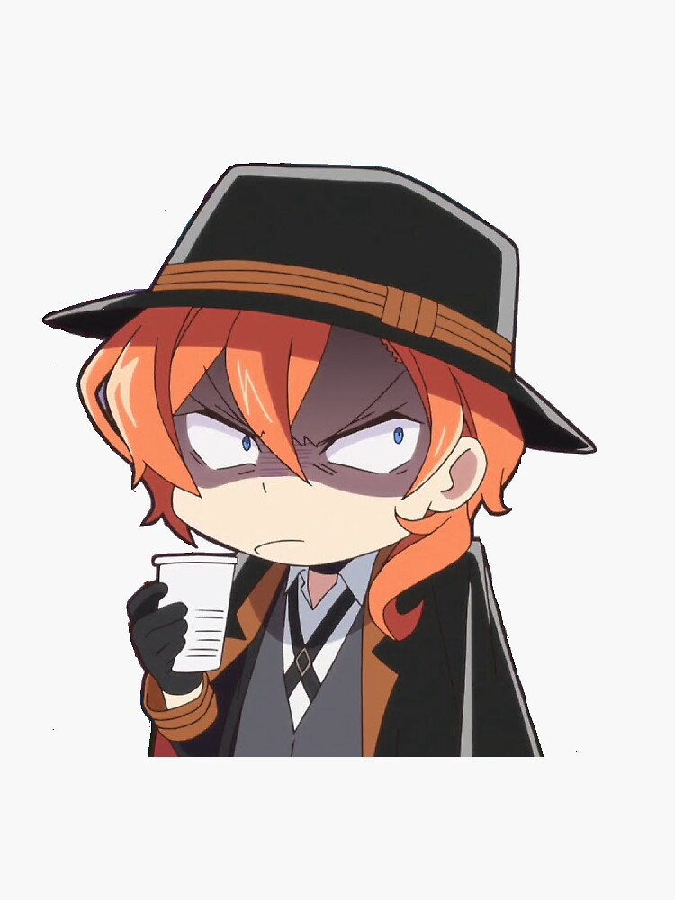 "Chuuya chibi design" Sticker for Sale by verypeachy0 | Redbubble
