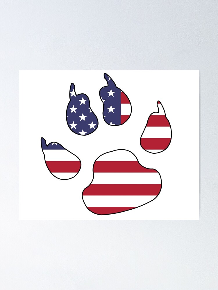 "American Flag Dog Paw" Poster for Sale by KMMKDesigns | Redbubble