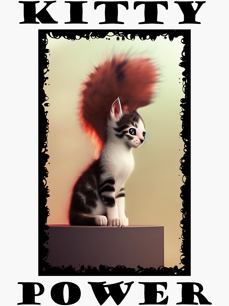 "Kitty Power is Real!" Sticker for Sale by LittleTommyD | Redbubble