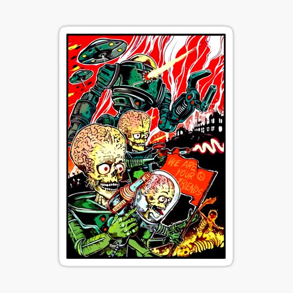 "Mars Attacks Artwork" Sticker for Sale by xxXVintageXxx | Redbubble