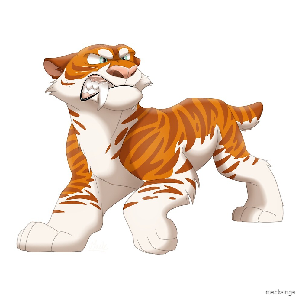 "Golden Sabertooth Tiger" by moonbonsai | Redbubble